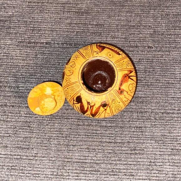 Vintage | Accents | Vintage Mini Greece Greek Pyxis Hand Painted Bowl ...